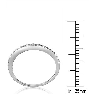Hdiamonds 1/2 Carat Total Weight (cttw) 10K White Gold Diamond Multi-Row Wave Ring for Women (Size: 8)