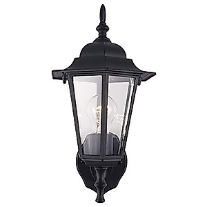 YaoKuem Outdoor Wall Lantern, Wall Sconce as Porch Lighting Fixture, E26 Base 60W Max, Metal Housing Plus Glass, Wet Location Rated, Bulbs not Included