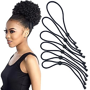 6 Pcs Adjustable Length hair ties for Thick Hair, Afro Hair Accessories for Afro Puffs Thick Curly Natural Hair, Ponytails, Locs, 4c/4b Hair, Pineapples Hairstyles for Black Women Girls