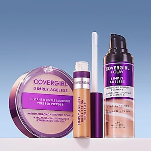 CoverGirl & Olay Simply Ageless 3-in-1 Liquid Foundation, Matte Finish, Hyaluronic & Vitamin C Formula, Cruelty Free, Creamy Beige, 1 Count