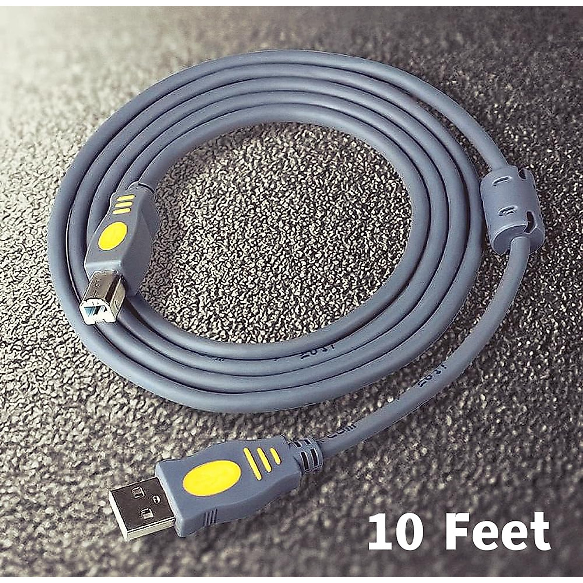 Qjin USB 2.0 Printer Cable for HP DeskJet 4155e 2755e, Smart Tank 5000, Canon PIXMA, Epson, Brother, Samsung, Lexmark Printer, 10 Feet