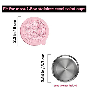VOLCANOES CLUB Silicone Lids - Fit for Single Serving Wine Mini Carafe with a Calibre of 2.16 / most 1.5oz Condiment Containers Cups - 6 Pack Colorful Food Grade Replacement Lids - BPA Free/Reusable