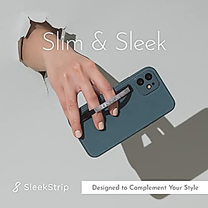 Swappable Ultra-Thin Phone Grip - Convertible Grip Holder Fits Most iPhone and Android Cases, Strap Holder Compatible with Wireless Chargers and Car Mounts - SleekStrip SleekGrip Essential