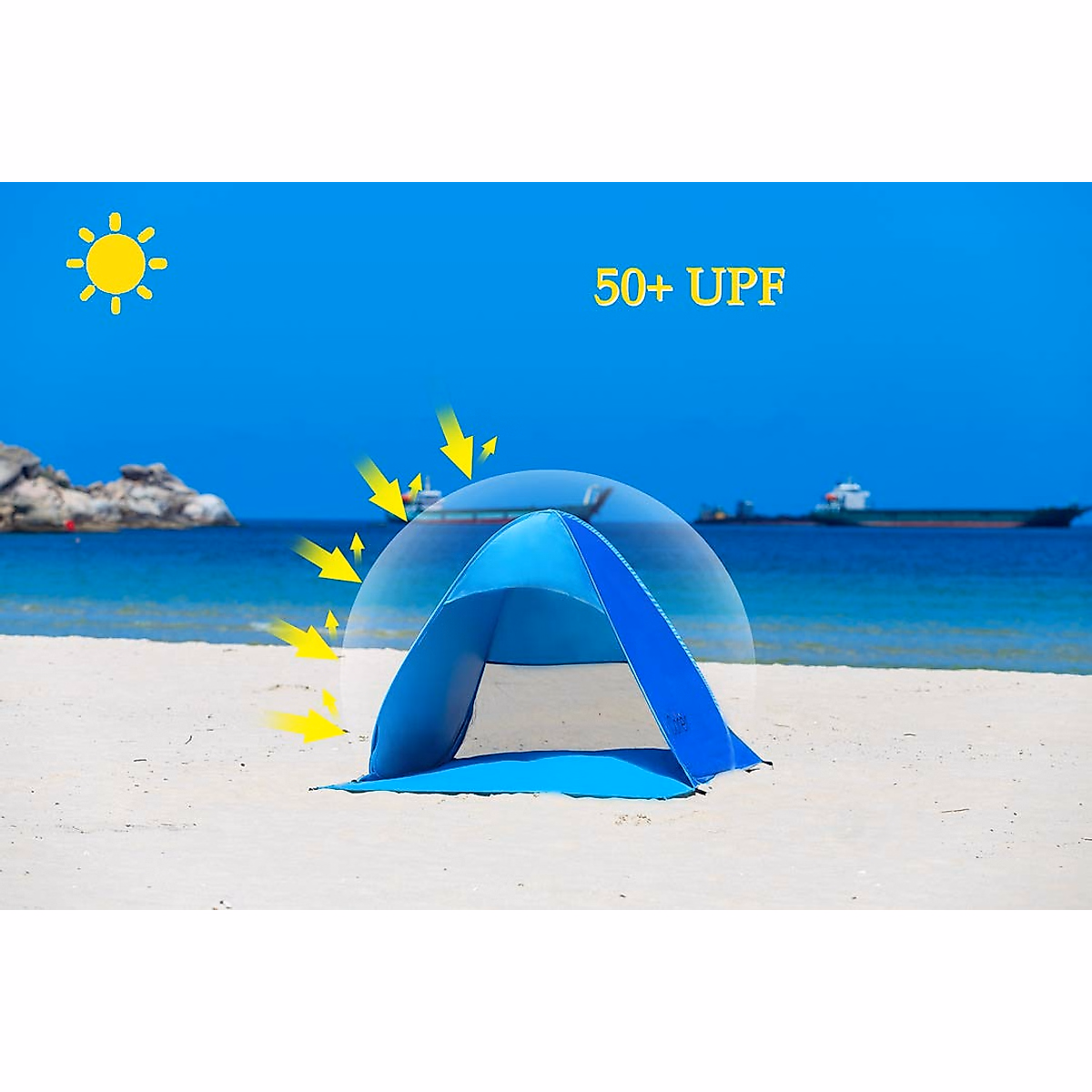 iCorer Automatic Pop Up Instant Portable Outdoors Quick Cabana Beach Tent Sun Shelter, Blue