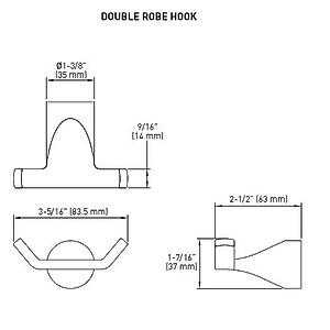 Taymor Slip Stream Double Robe Hook