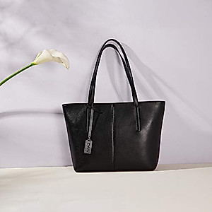 BOSTANTEN Women Handbag Genuine Leather Tote Shoulder Purses Black