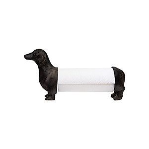Creative Co-Op Dachshund Dog Paper Towel Holder Entertaining Tools, Bronze