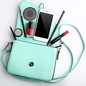 Beaufy Magnifying Compact Mirror Folding Portable,Round Small Handheld Travel Makeup Purse Mirror Pocket Mirror with 1x/2x Magnification Dual Sided - Gift for Women Girls Lady Men - 6 Pack