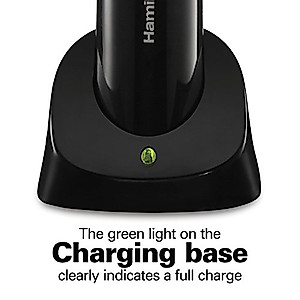 Hamilton Beach 76610 Cordless Electric Wine Bottle Opener with Battery Charger, Foil Cutter and Comfortable Grip, Portable, Black