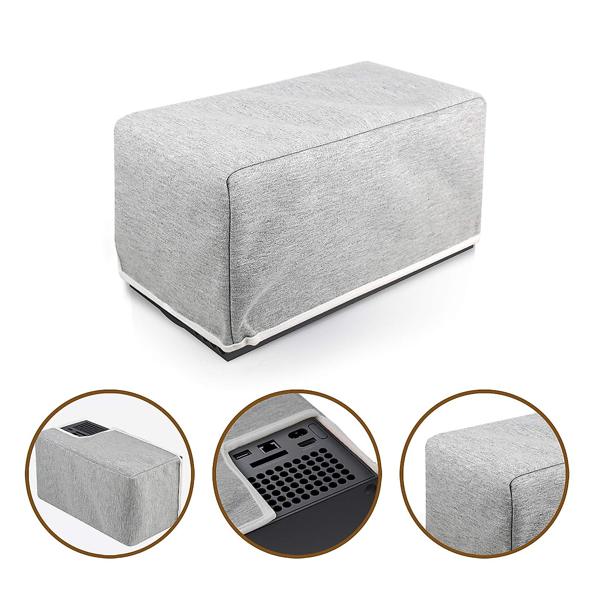 U/D Xbox Series X Console Dust Cover Custom Designed for Xbox Series X Console Thick Cotton Precision Cut Easy Access Cable Port(Horizontal Position)