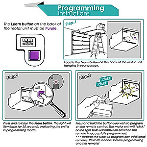 2 Garage Door Remote Opener for Liftmaster 371LM (2005-Current) Purple Button - Security+ 315 MHz