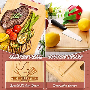 Nuenen 7 Pcs Father's Day Gifts Grandpa Gifts Papa Gifts, Dad Gift from Daughter Cutting Board Apron Bamboo Spoons Utensils(Dad)
