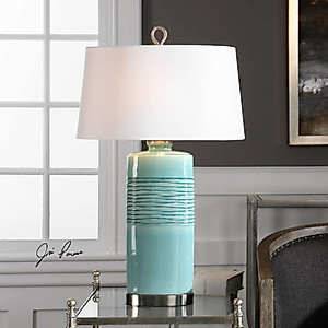 Uttermost Rila Distressed Teal Ceramic Table Lamp