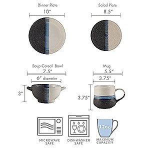 Pfaltzgraff Jaxon 16 Piece Dinnerware Set, Service For 4, Multicolor