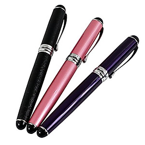 3 PCS Jinhao X750 Fountain Pen Medium 18KGP Nib in 3 Colors(Black, Purple, Pink) with Transparent Pen Pouch