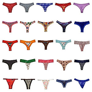 Dircho Women Underwear Variety of Panties Thong G-string T-back Tanga Pack of 10&20 (10 Pcs, XX-Large)
