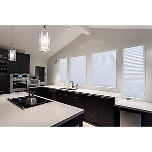 Redi Shade No Tools Easy Lift Trim-at-Home Cordless Pleated Light Blocking Fabric Shade White, 30 in x 64 in, (Fits windows 19 in - 30 in)