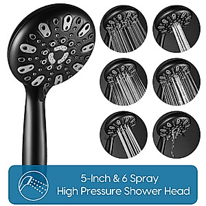 WRISIN Black Shower Faucet Set with Tub Spout (Valve Included), Black Shower Head and Handle Set, Shower Valve Kit with Shower Head and Handheld