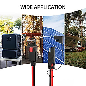ELFCULB 12AWG SAE to Anderson Adapter,Solar Connector to SAE Extension Cable,Compatible with Solar Generator Portable Power Station(6FT)