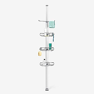 simplehuman 9' Tension Pole Shower Caddy, Stainless Steel and Anodized Aluminum