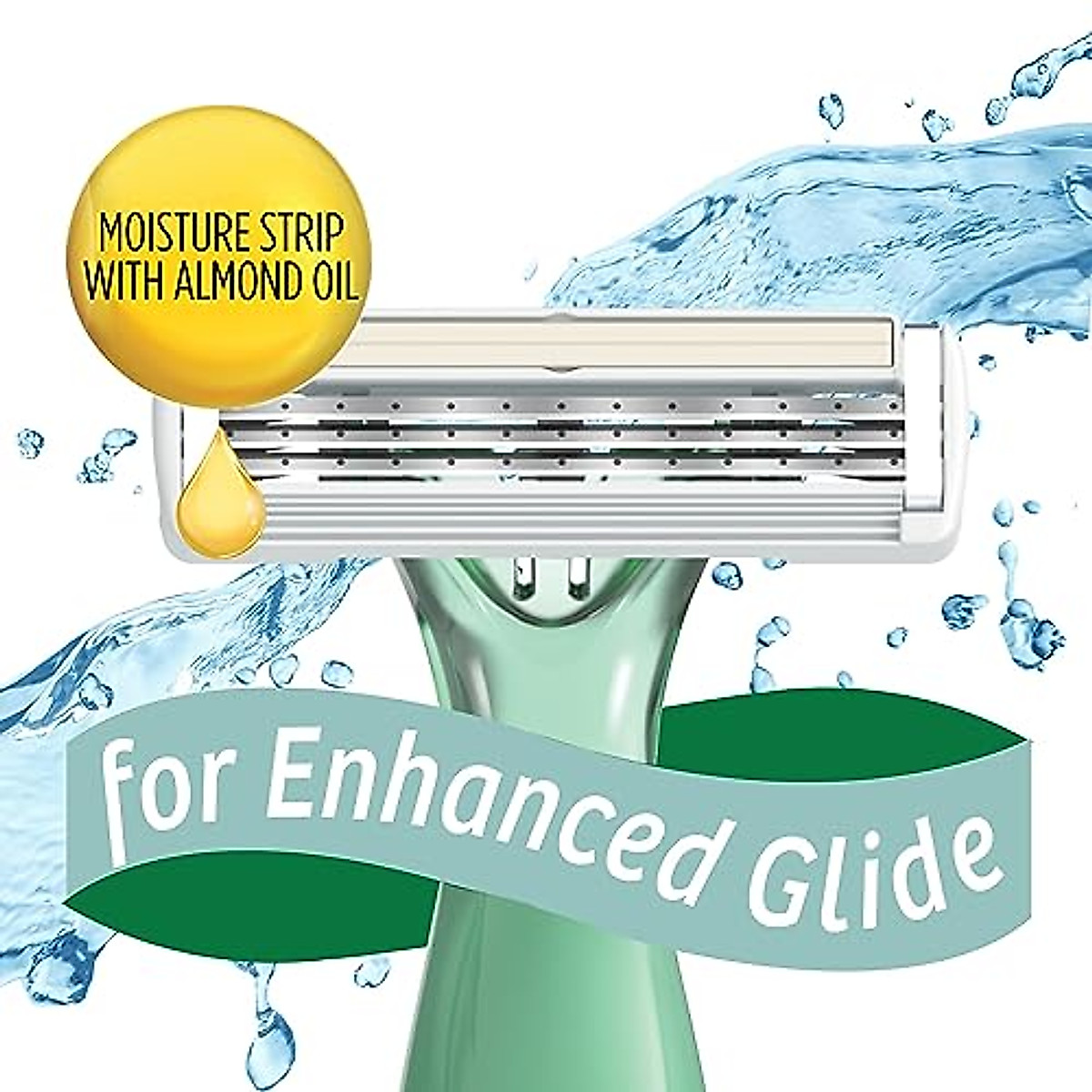 BIC Soleil Escape Women's Disposable Razor 3 Blade Set, Moisture Strip With Almond Oil, Lavender and Eucalyptus Scented Handles, Includes Bonus Caramel Apple, 8 Razors