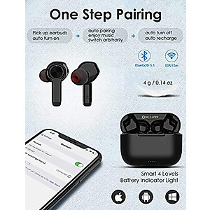 XLEADER Touch Wireless Earbuds, ENC Bluetooth Earphones, SoundAngel Pro Deep Bass up Small Headphones with Microphone and Mini Smart Charging Case USB-C Quick Charge IPX8 Waterproof, for iPhone Work