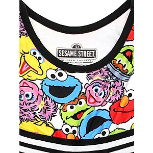 Sesame Street Girls’ Dress with Panties for Infant and Toddler – White/Multicolor