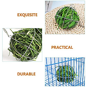 LUOZZY 2Pcs Hanging Bunny Hay Feeding Balls Rabbit Hay Feeder Balls Pet Cage Hay Feeder for Rabbits Bunnys