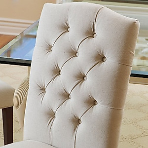 Christopher Knight Home Crown Fabric Dining Chairs, 2-Pcs Set, Off-White