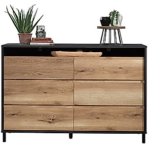 Sauder Acadia Way Modern 6-Drawer Dresser in Raven Oak, Raven Oak Finish