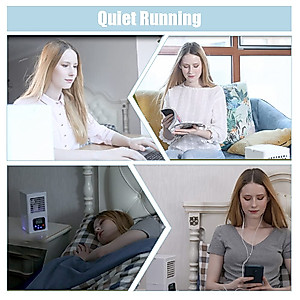 Portable Personal Air Conditioner Fan, Quiet Desktop Air Cooler for Summer, 400ML Mini Evaporative Room Cooler with 3 Speeds & 2 Misting, for Home Office Bedroom Indoor Outdoor, White