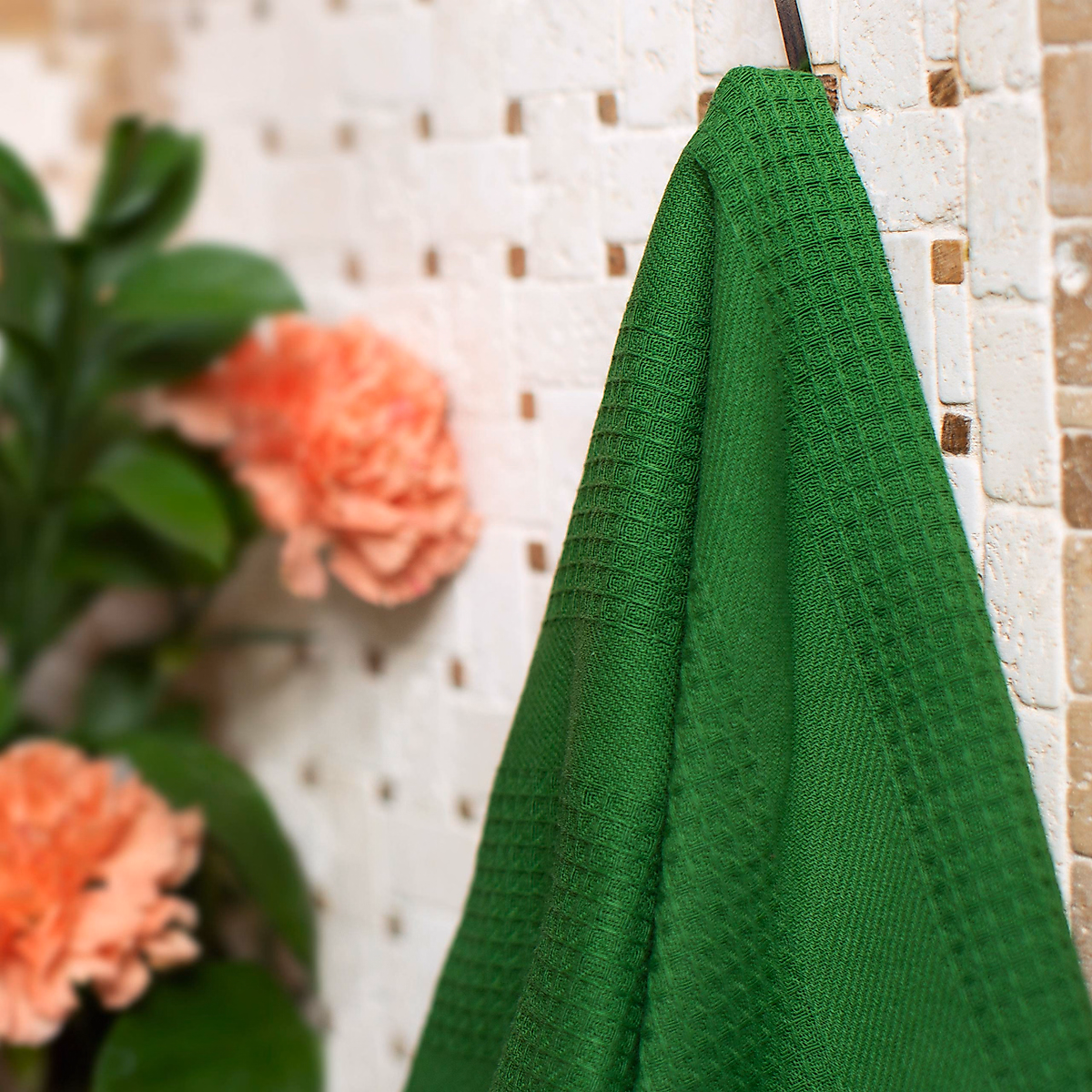 Cotton Craft 12 Pack Multicolor Kitchen Towels 16x28 Inches- Pure Cotton, Absorbent Waffle Weave