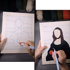 Y-Axis Punch Needle Embroidery Cloth 1 Yard (53.9 in. by 35.8In.) 100% Cotton, with 2 Fabric Marker Pens