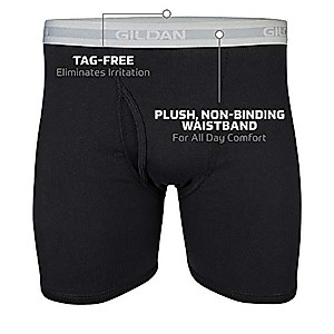 Gildan Men's Underwear Boxer Briefs, Multipack, Black/Charcoal/Sport Grey (5-Pack), X-Large