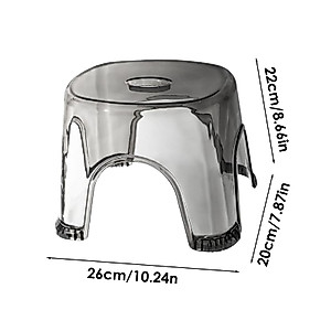 Jextou Acrylic Toilet Stool, Acrylic Bathroom Stools, Clear Bathroom Poop Stool for Adult, Non-Slip Waterproof Clear Foot Rests, Corner Bench for Bathroom Bedside, Step Stool for Kid