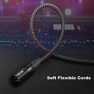 MIKIZ 6ft XLR Cables Braided 10 Packs Premium XLR Microphone Cable Male to Female Patch Cable 6 Feet