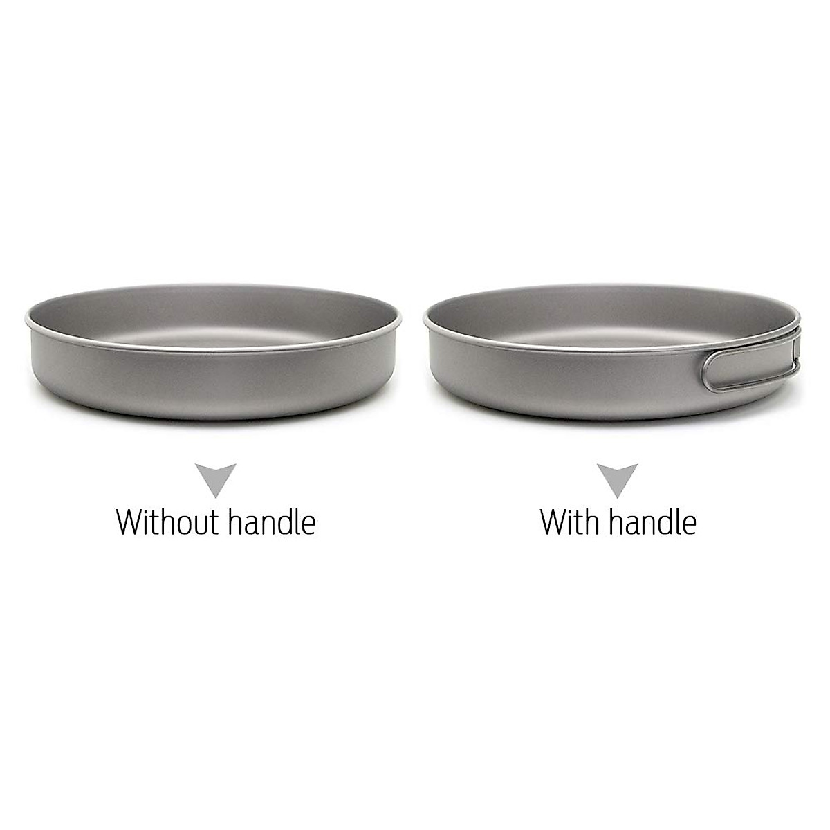 Doorslay Ultralight Titanium Frypan Titanium Pan with Folding Handle Outdoor Camping Hiking Picnic Cooking Frying Pan Skillet Griddle Tableware Cookware