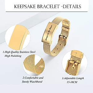 zeqingjw Adjustable Cremation Jewelry Urn Bracelet for Ashes Personalized Message Urn Bangle for Women Men Memorial Keepsake-Forever in My Heart