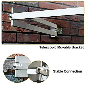 ROLTIN Green Wall Mounted Patio Umbrella, Garden Parasol, 8.2ft Deck Sun Shade Umbrella with 8 Ribs, Outdoor Umbrella for Backyard