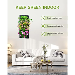OneV FT Hanging Wall Planters for Indoor, 4 Pockets Vertical Garden Planters Hanging Planting Grow Bags, Garden Plant Accessories for Yard Doorway Home Decoration