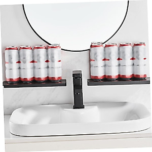 WOONEKY Shelf Wall Makeup Organizer Bathroom Storage Adhesive Shower Bathroom Item Container Black Hanging Shelves Black Storage Shelves Black Container Ledge Aluminum Alloy Corner