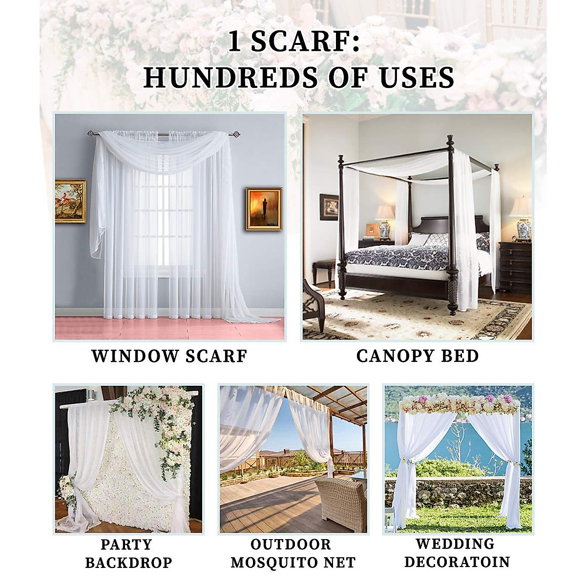 WARM HOME DESIGNS 2 Black Backdrop Curtain Bundle. 55 x 216 Inch Black Fabric or Black Curtain Backdrop for Black Wedding Decorations & Gothic Wedding Decor. ADS Black 216"