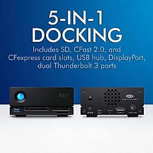LaCie 1big Dock 2TB External Solid State Drive Desktop SSD – Thunderbolt 3 FireCuda NVMe SSD up to 2800 MB/s for Mac and PC Desktop, Data Recovery (STHW2000800)