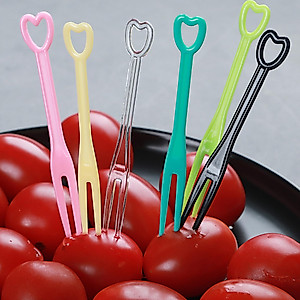 1000PCS Disposable Plastic Fruit Forks, Cake Forks, Mini Cocktail Tasting Forks, ThickenedForks for Fruits, Desserts, Cheese Cubes, Snacks (Black)