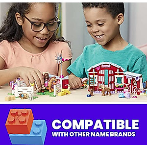 Mega Barbie Pets Horse Toy Building Set with 3 Micro-Dolls and Accessories, 9 Pets, Easy-to-Build Horse Stables Playset,
