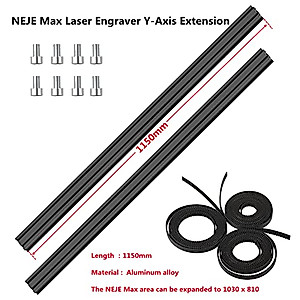 NEJE 1150MM Black Aluminum Profile Rail 3 Max, 3 Pro, 2S Max A40640/N40630 Laser Cutter and Engraver Y-Axis Extension Tool