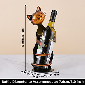Tooarts Cat Shaped Wine Holder Wine Rack shelf Metal Sculpture Practical Home decoration Crafts