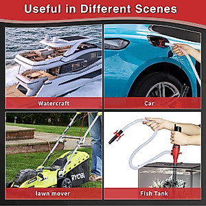 Portable Power Battery Pump, Water&Fuel Transfer Pump Up to 2.2 GPM, Battery Operated Siphon Liquid Extractor, 35.4 in Hose for Gasoline Diesel Oil Fish Tank