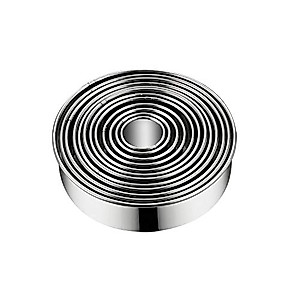 Round Cookie Biscuit Cutter Set, 12 Graduated Circle Pastry Cutters, Heavy Duty Commercial Grade 18/8 304 Stainless Steel Cookie And Dough Cutters