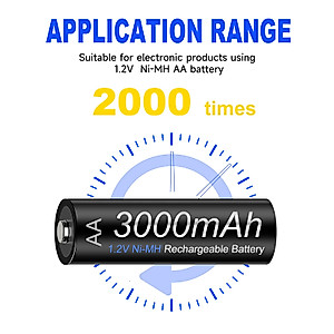 Palowextra 16 Packs 1.2V AA 3000mah Rechargeable BatteriesHigh Capacity Nimh Low Self Discharge Double a Battery for Solar Garden Lights, Battery String Lights, Outdoor Devices
